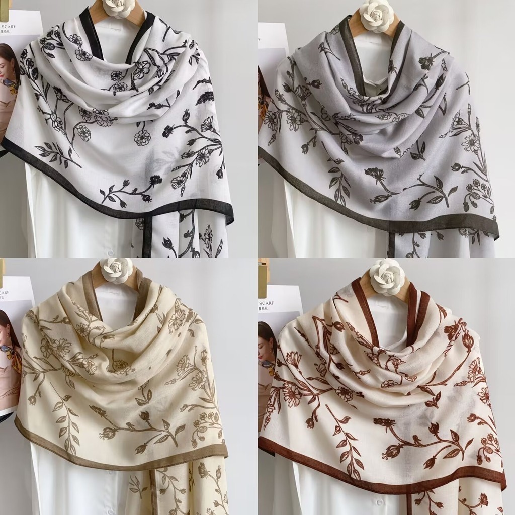 Fashion Cotton Linen Scarf Fashion Print Scarf Print Sunscreen Shawl ...