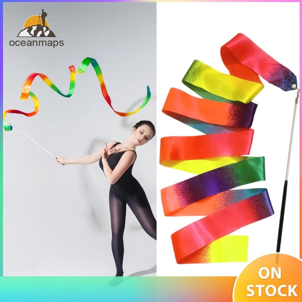 OCE! 2M Gymnastics Ribbon Dance Ribbon with Twirling Stick Dancing ...