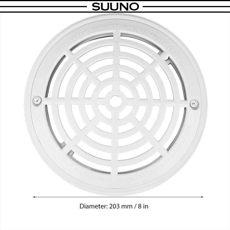 Replacement 8Inch Pool Main Drain Cover Top Grate Mounting Plates Pool ...