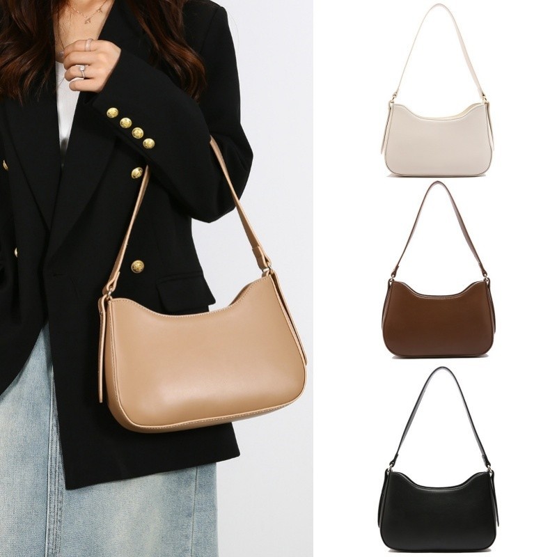 High-End Joyous Underarm Simple Style Vintage Dumpling Bag For Women PU ...