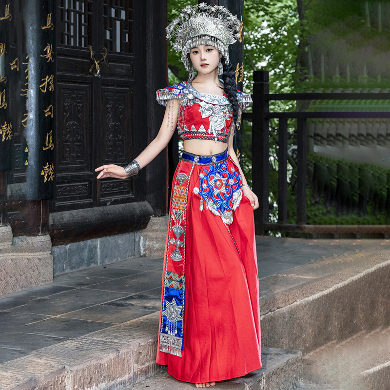 Guizhou Miaozhai Miao National Costume Female Yunnan Dong National Yao ...