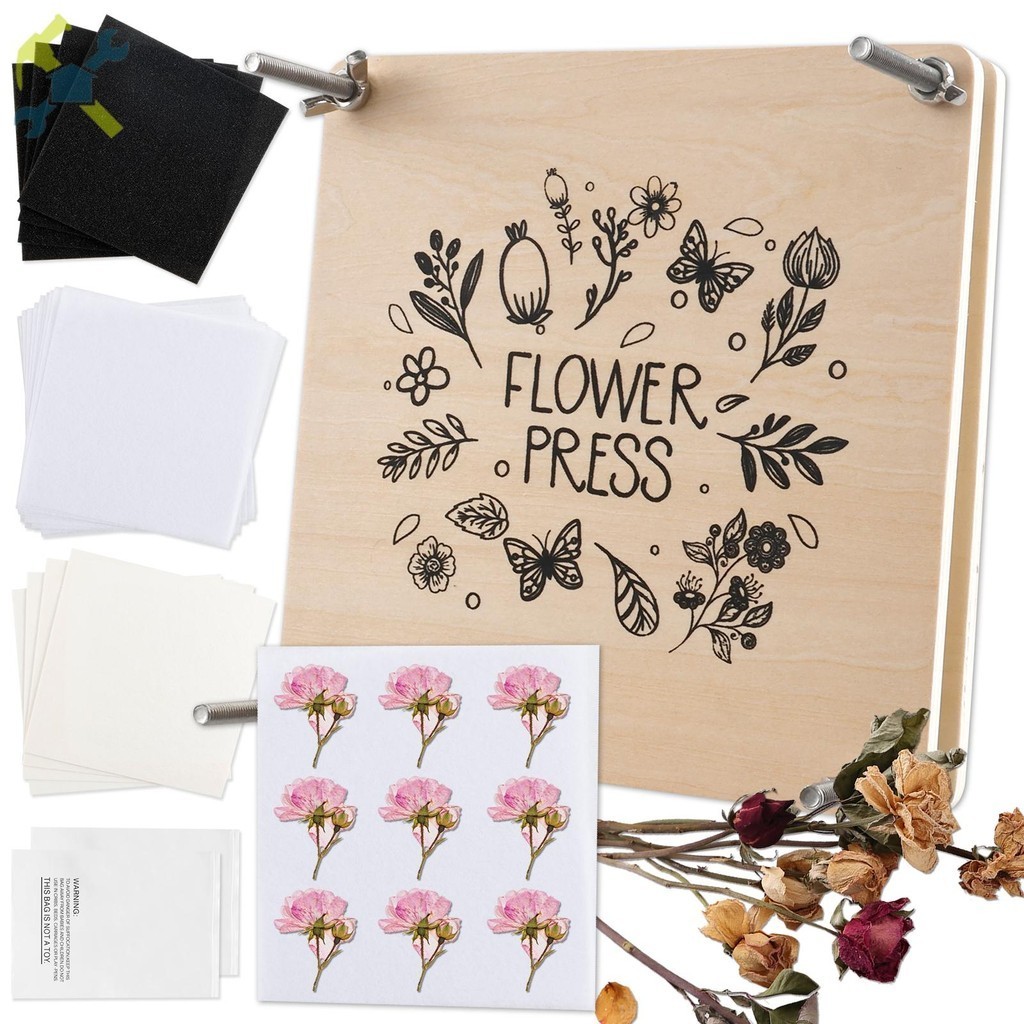 Flower Press Kit Wooden Professional Flower Leaf Press Kit Reusable DIY ...