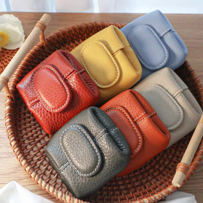 Leather Mini Portable Fashion Woman Wallet Earphone Key USB Storage Bag ...