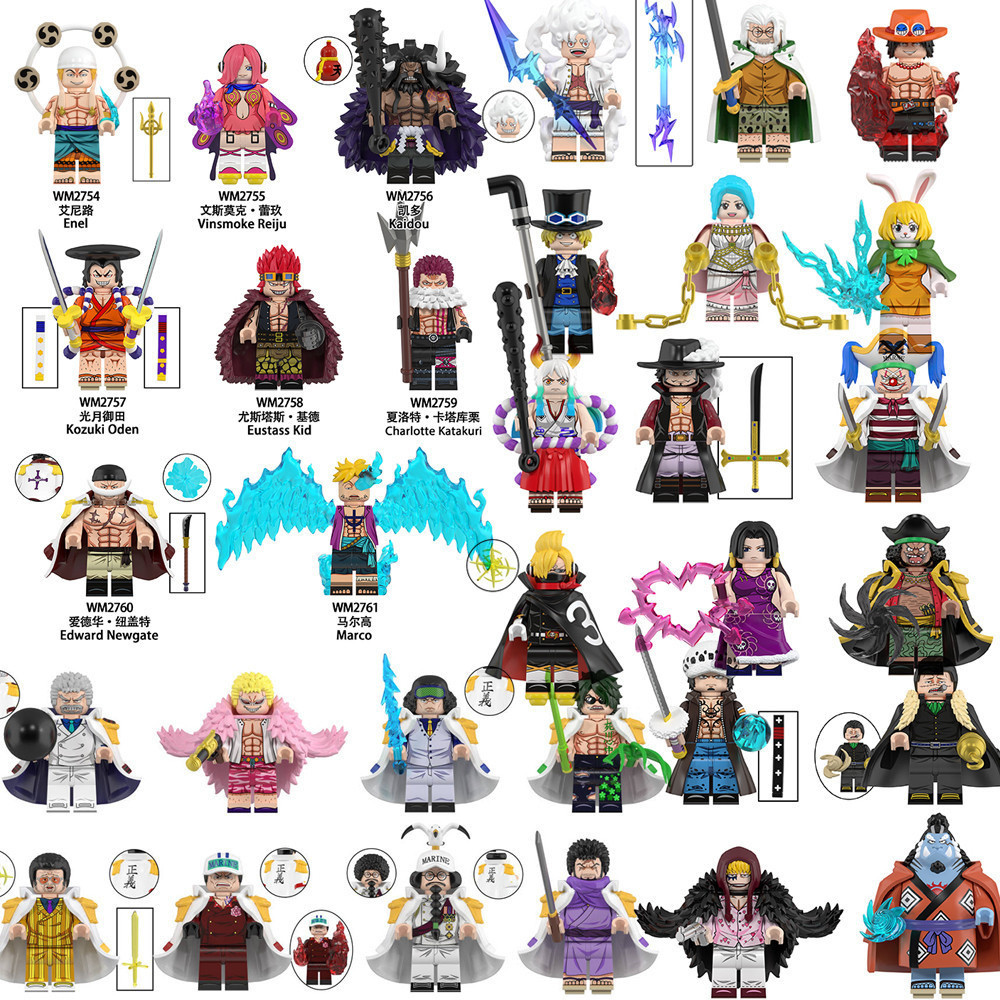 One Piece Building Teach Kohza Doflamingo Enel Luffy Ace Sabo Blocks ...