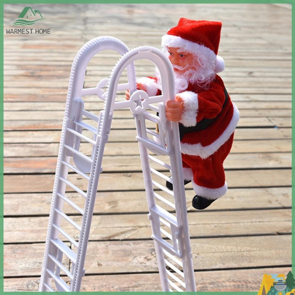 {Warm} Santa Claus Climbing Ladder Santa Claus Climbing on Ladder Santa ...