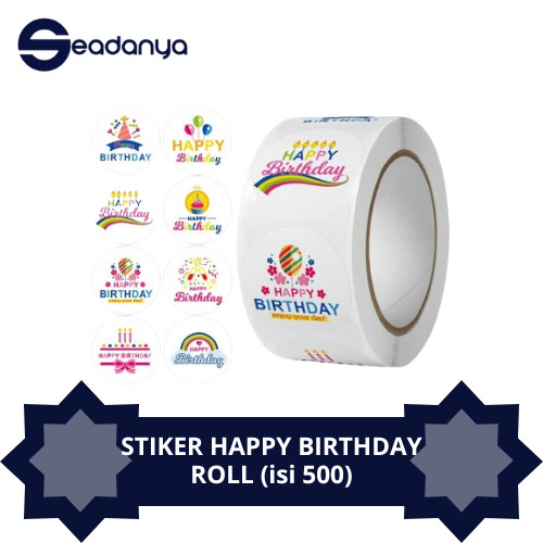 Happy BIRTHDAY ROLL STICKER (content 500) | Shopee Malaysia