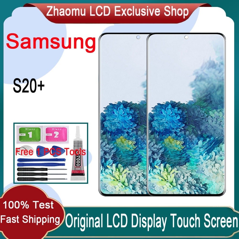 Original AMOLED Samsung Galaxy S20 Plus 4G 5G LCD Display Touch Screen With Frame Replacement ...