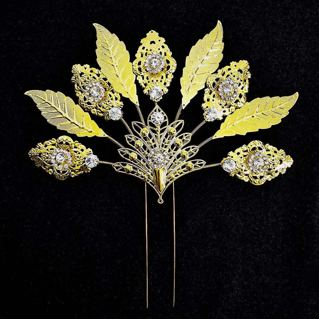 Tradisional Cucuk Sanggul Pengantin Perkahwinan Melayu 24K Gold Plated ...