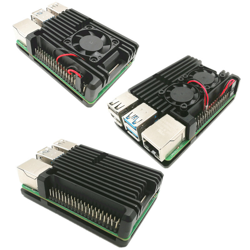 Raspberry Pi Aluminum Alloy 4th Generation Shell Raspberry Pi 4th Generation b Metal Box 4B ...