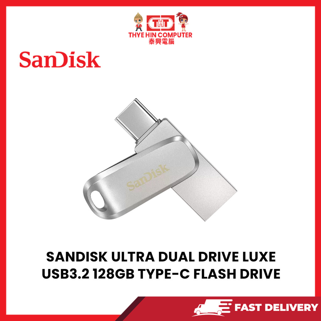 SANDISK ULTRA DUAL DRIVE LUXE USB3.2 128GB TYPE-C FLASH DRIVE | Shopee ...