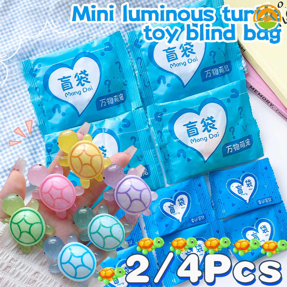 2/4Pcs Multifunctional Cartoon Luminous Turtle- Cute Mini Simulation ...