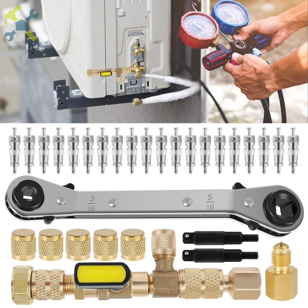 HVAC Valve Core Removal Tool with Double Size SAE 1/4 and 5/16 Port ...