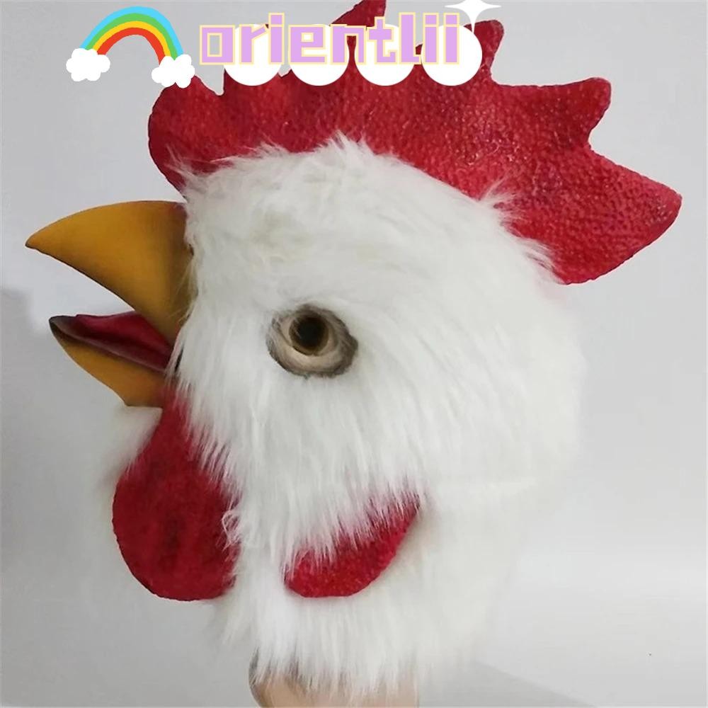 ORIENTLIIY Rooster , White Latex Rooster Latex Latex Animal Head Face ...