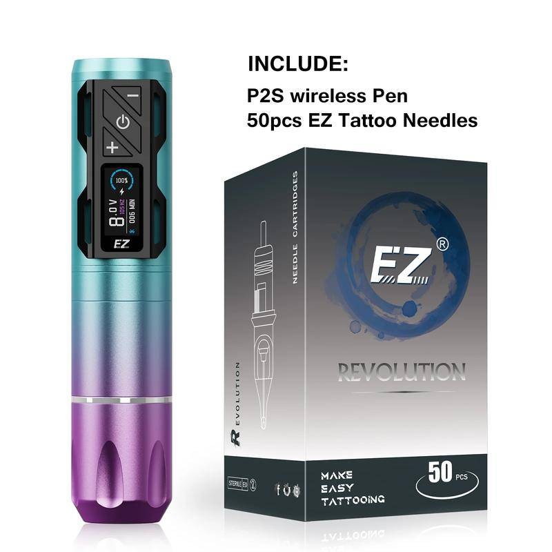 Tattoo P2S Kit EZ Wireless Tattoo Machine Pen Battery 1800mAh OLED ...