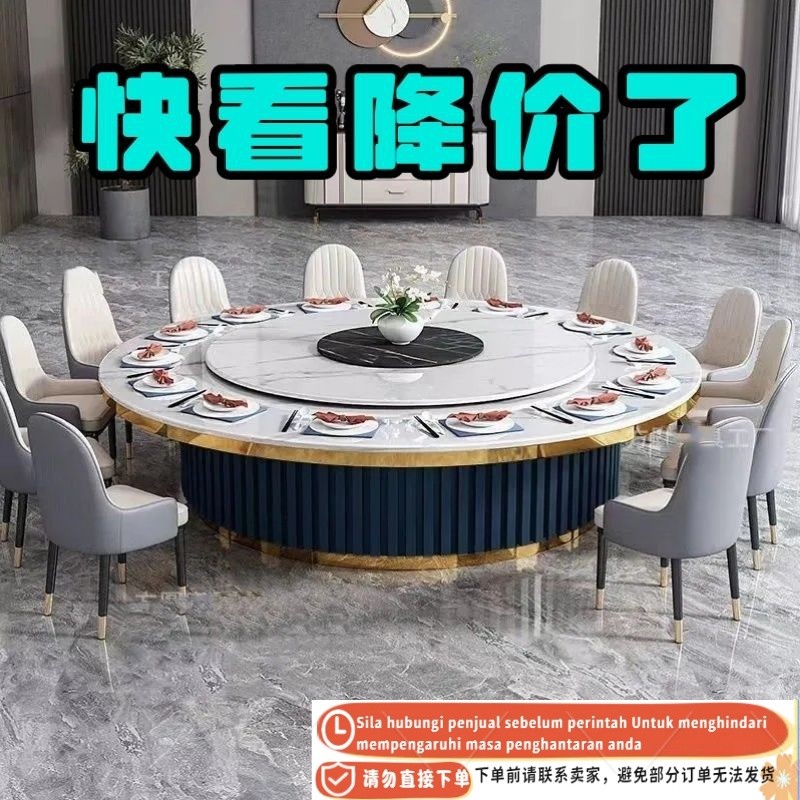 Stone Plate Electric Dining Table Large round Table Hot Pot Table ...