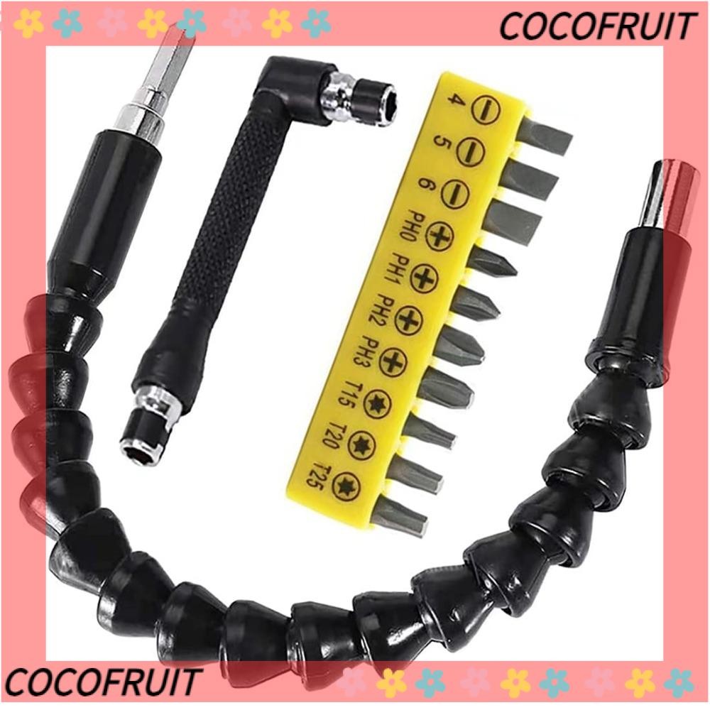 COCOFRUIT 12pcs Drill Bit Extension, Iron Flexible Right Angle ...