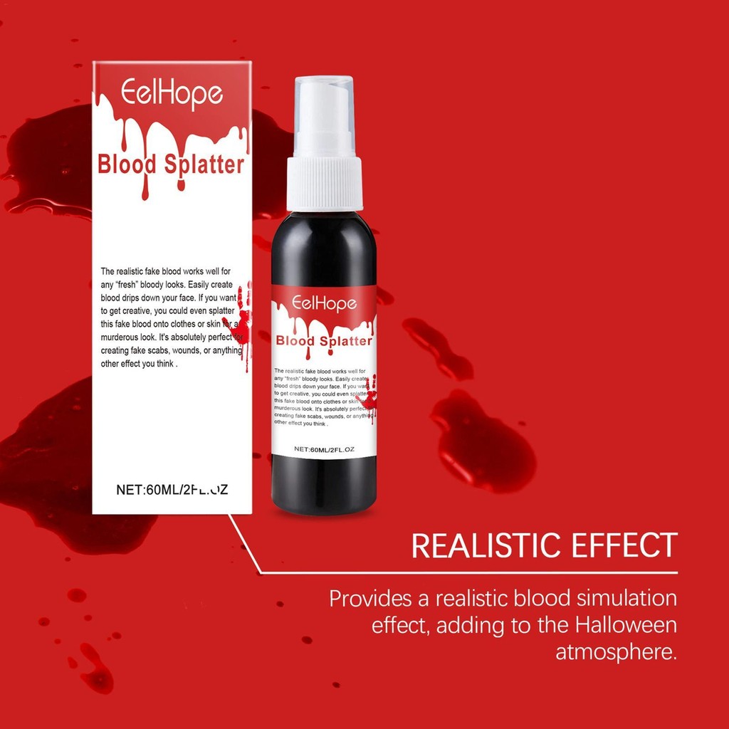 Halloween Blood Spray 60ml Washable Realistic Fake Blood Splatter for ...