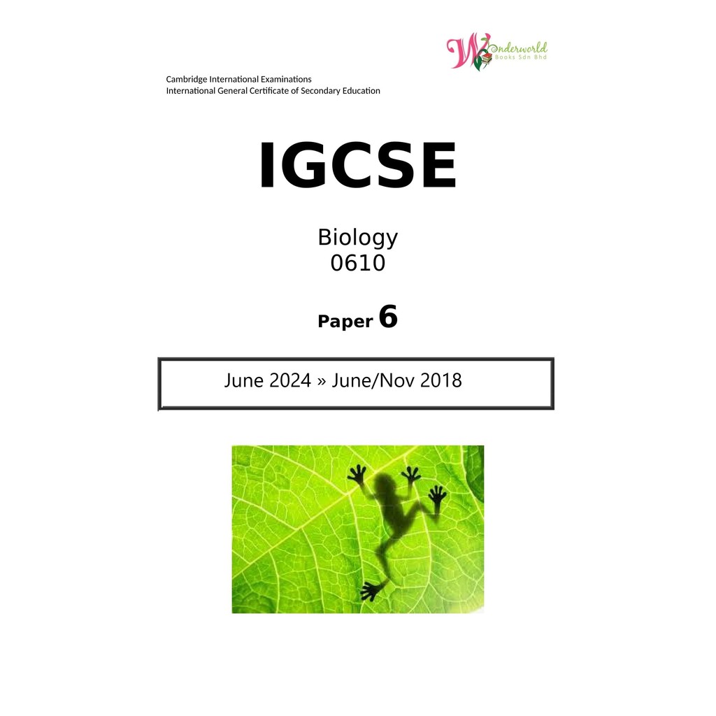 IGCSE Biology 0610 | Paper 6 | Question Papers | Shopee Malaysia