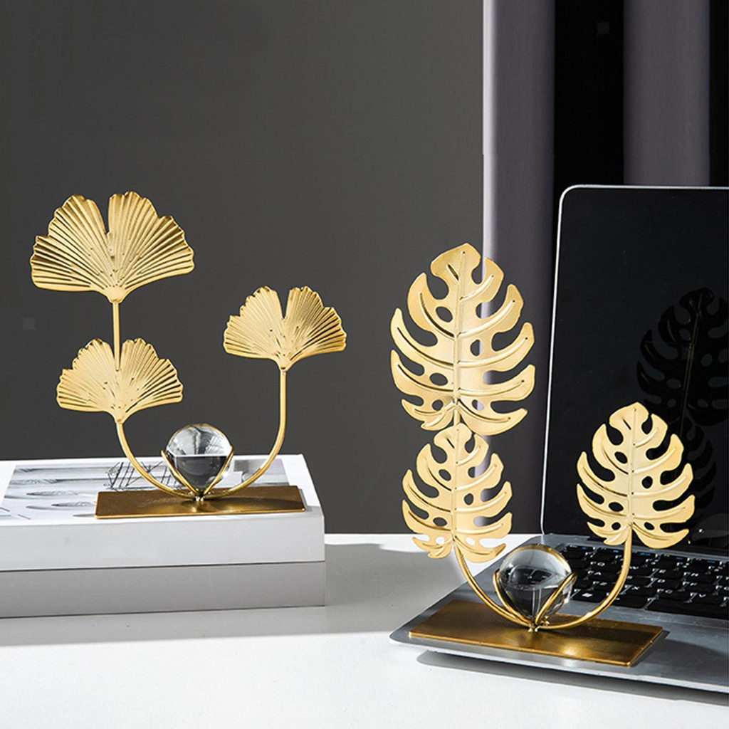 Crystal Ball Ginkgo Turtle Leaves Ornaments Metal Crafts Iron Ornaments ...