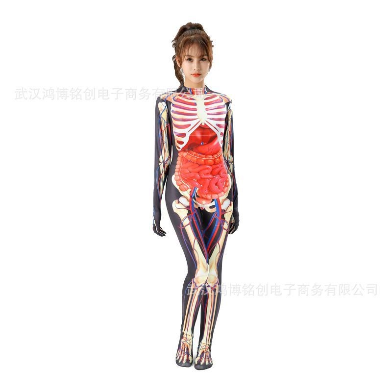 Halloween Carnival Horror Human Body Tights Zombie Pattern S Halloween ...
