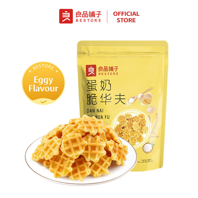 良品铺子 Bestore Butter Crispy Waffle Cookies (105g) 蛋奶脆华夫饼干非油炸早餐饼酥脆营养曲奇 ...