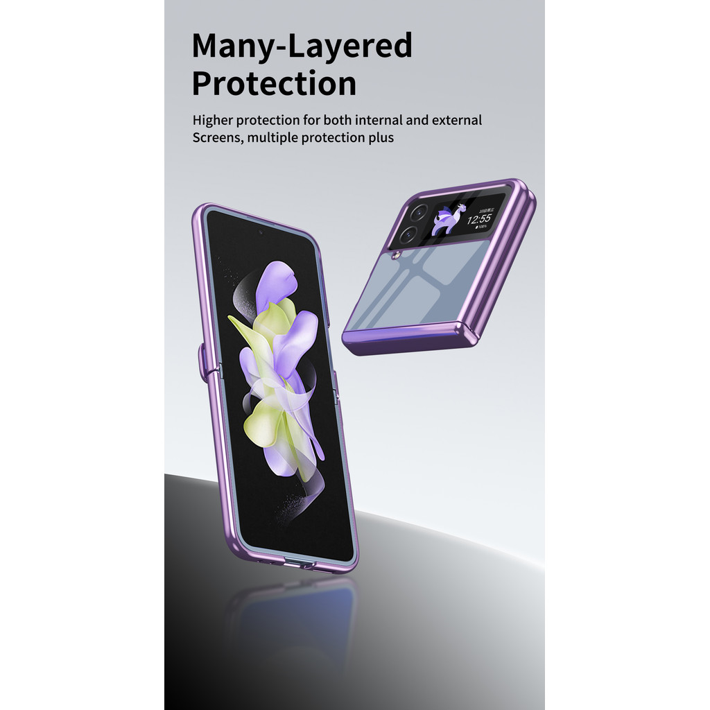 For Samsung Galaxy Z Flip 4 Flip3 Clear Case Front and Back Protective ...