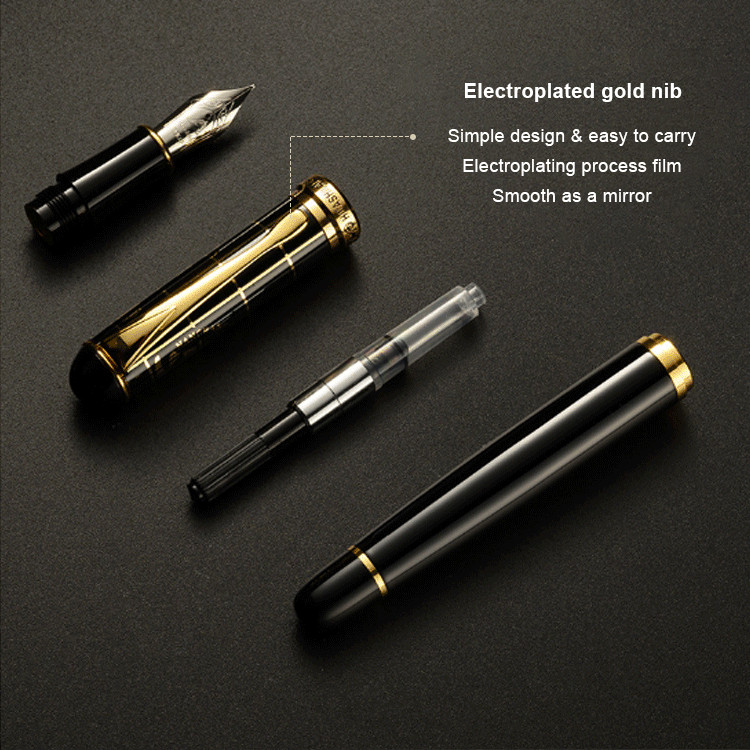 Premium Steel Pen with Ink Cartridge for Business, Office, and Students ...