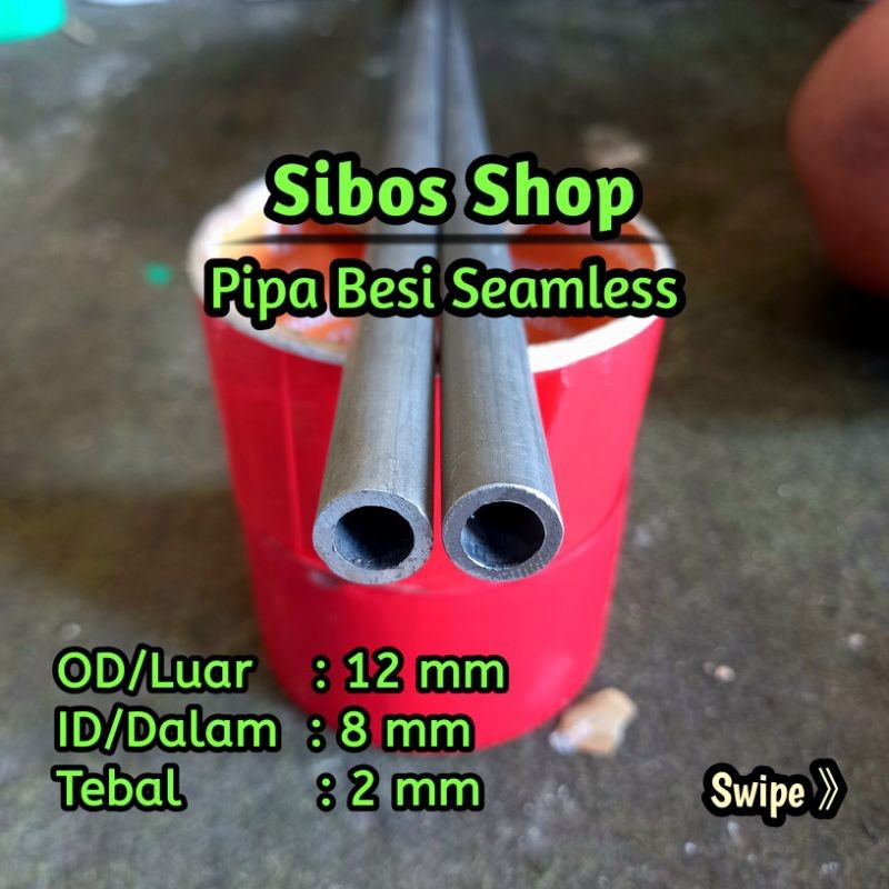 Seamless Iron Pipe Od 12mm x Id 8mm Thickness 2mm Length 20cm to 100cm | Shopee Malaysia