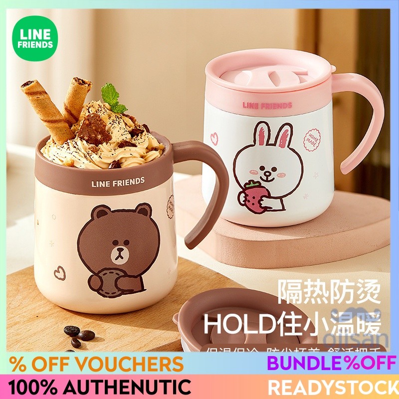 [Line Friends] 304 Stainless Steel Handle Thermos Cup 380ml | Shopee ...