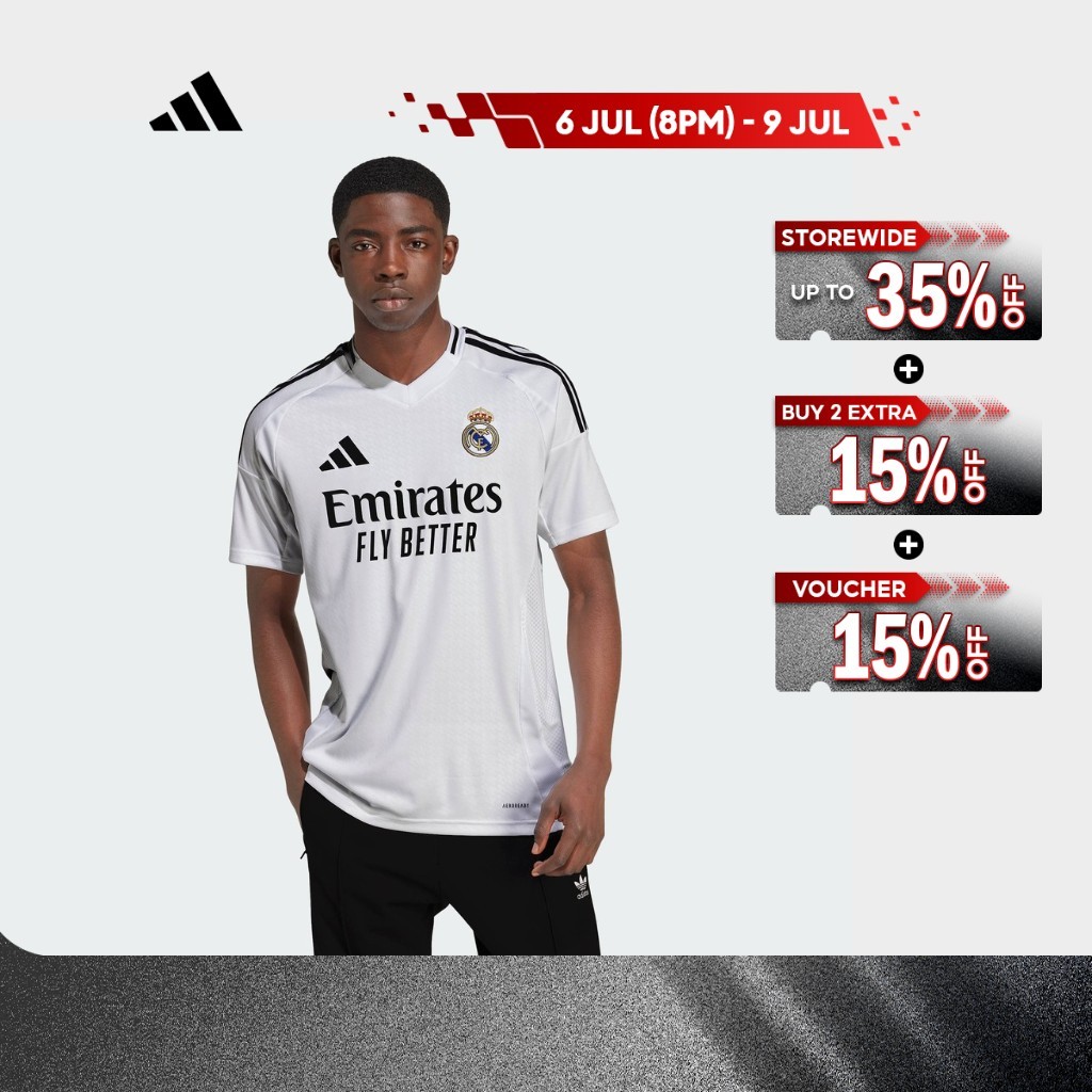 adidas Football Real Madrid 24/25 Home Jersey Men White IU5011 | Shopee ...