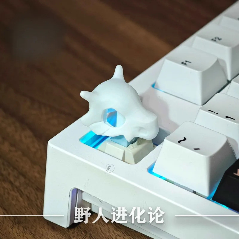 Original Design of Resin 3D Skull Keycaps Cubone Cartoon Anime MX Cross ...