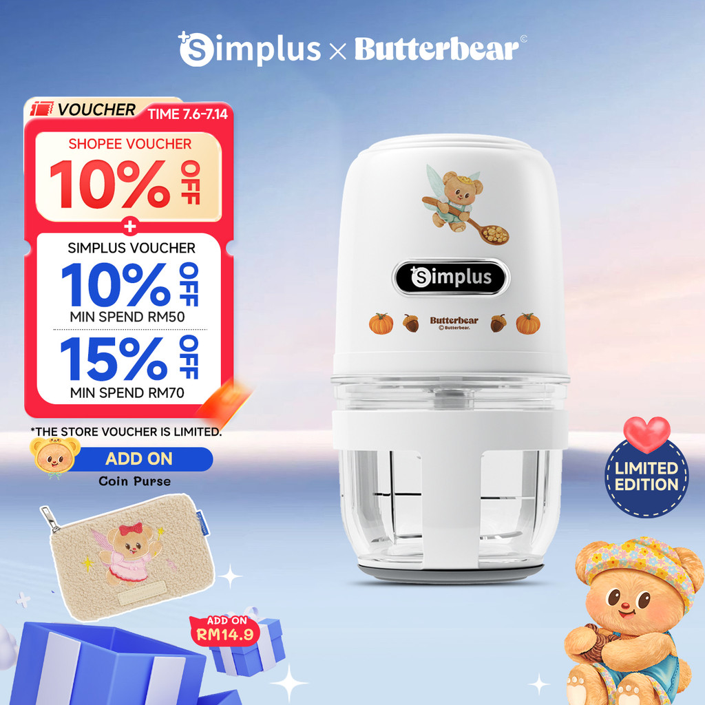 Simplus x Butterbear Baby Food Blender Food Processor 400mL Compact Multifunctional High ...