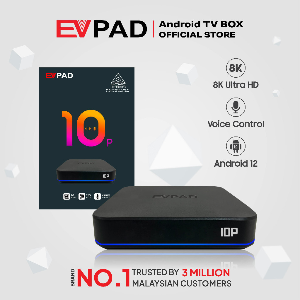 Evpad 10 安卓電視盒。 12 個月保固。版本 2024 | Shopee Malaysia