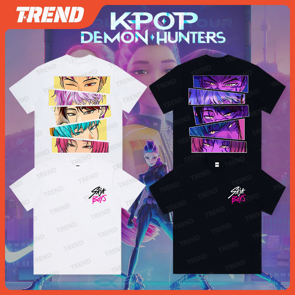 KPop Demon Hunters Saja Boys Merch Cotton T-shirt Plus Size Unisex 2025 ...