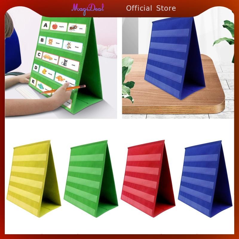 MagiDeal Tabletop Pocket Chart Folding Education Toys Table Top Card ...