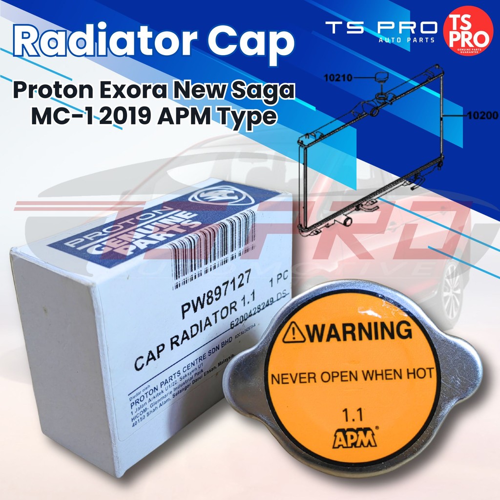 Proton Exora New Saga MC-1 2019 APM Type Genuine Radiator Cap Penutup ...