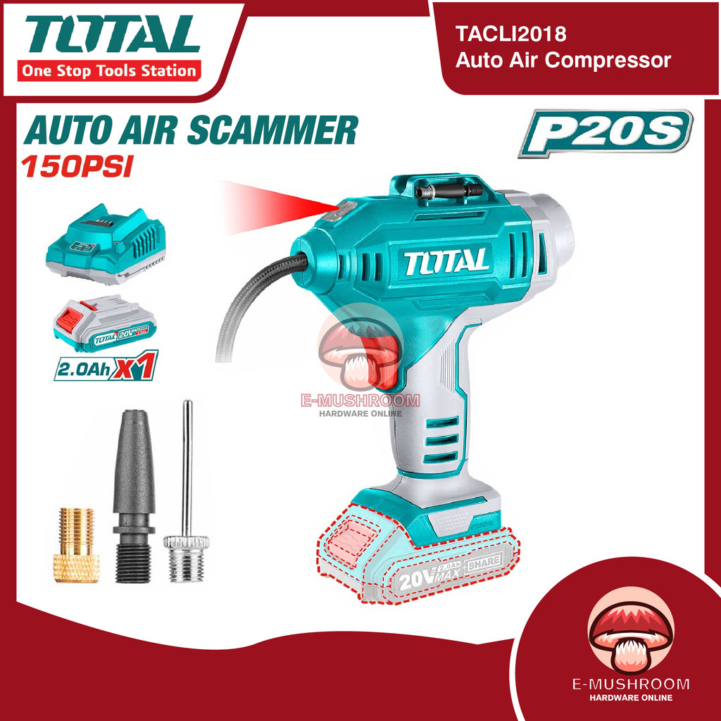 Total TACLI2001 TACLI20011 TACLI2018 Cordless Auto Air Compressor 20V ...