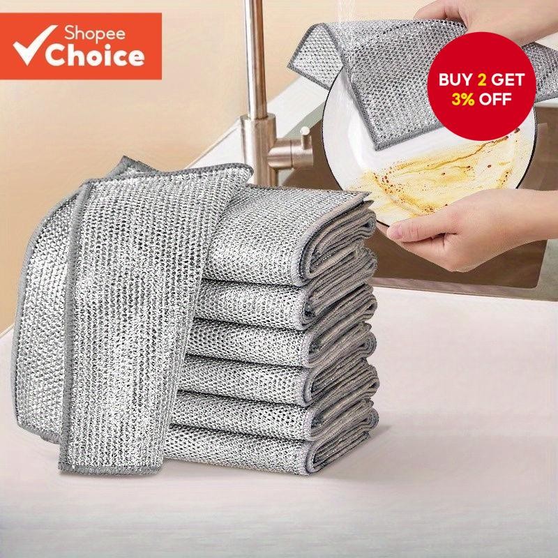 Steel Wool Scrubber - Non-Greasy Dish Cloth for Pots/Pans & Stove ...