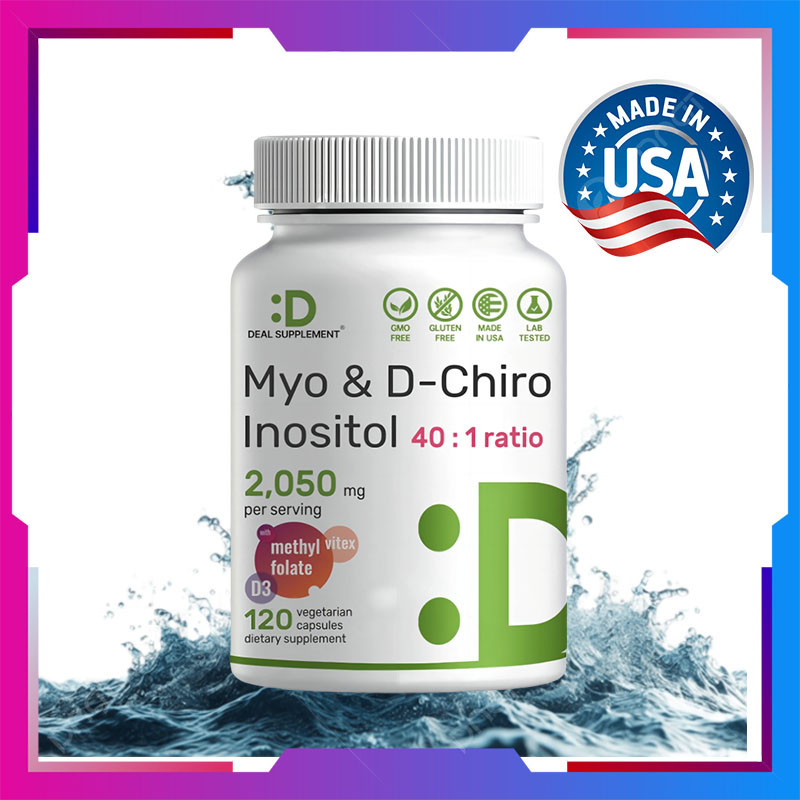 Myo-Inositol & D-Chiro Inositol Capsules Added Folate, Vitamin D3 and ...