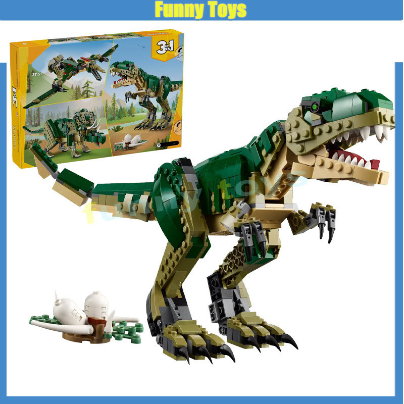 31151,T. rex Building Blocks Triceratops, Pterosaurs,3in1,Toys Gifts ...