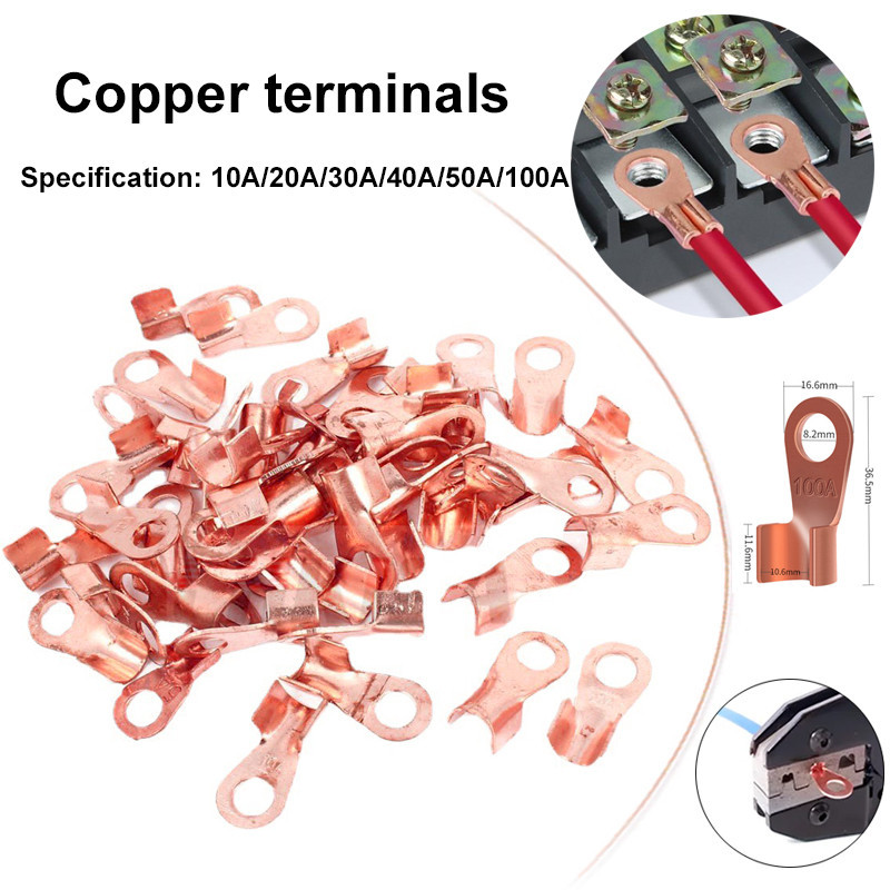 20pcs OT Series Terminal 10 20 30 40 50 100A Splice Wire Coppers O ...