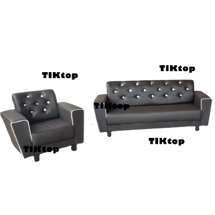 PVC Sofa Set PVC Black Kulit 1+3 Seater 1 Seater 3 Seater | Shopee Malaysia
