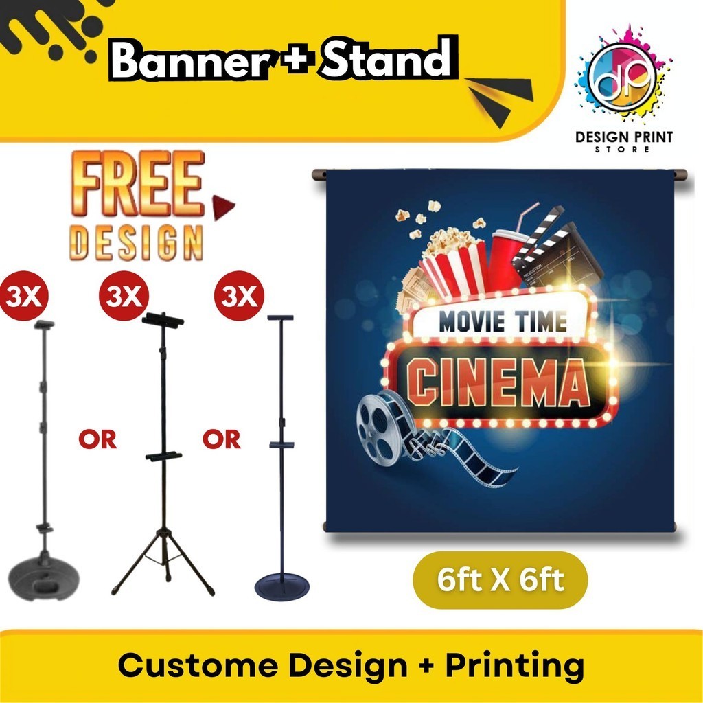 Banner 6ft x 6ft with Banner Bunting Poster Stand /Backdrop Printing ...