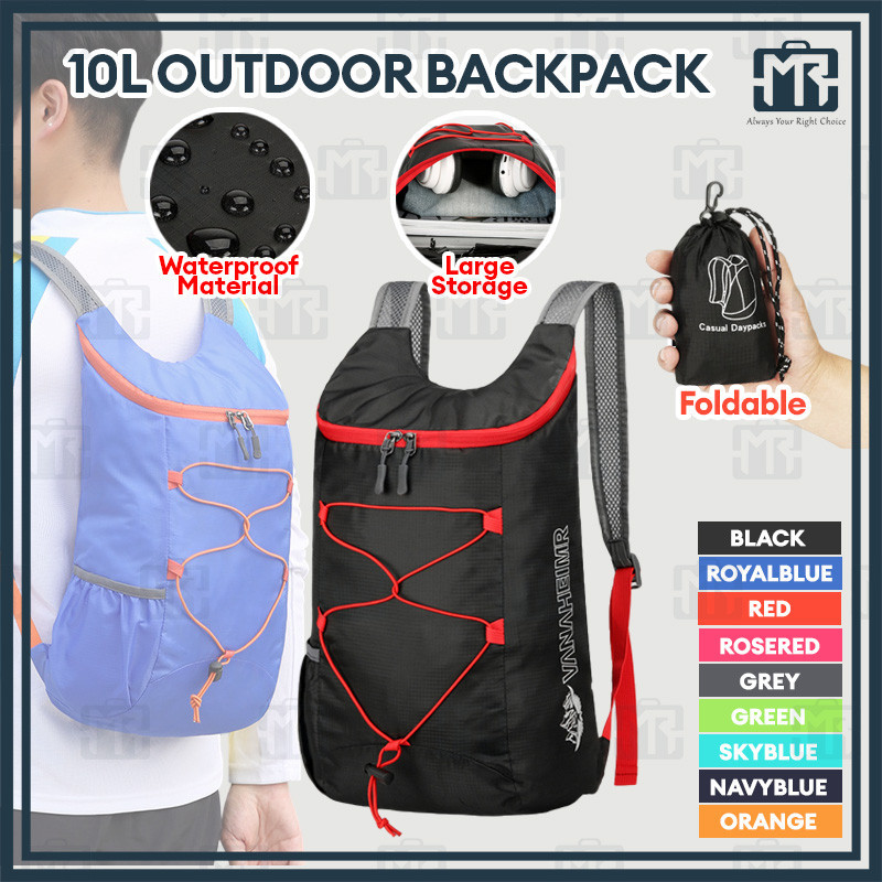 MR 10L Foldable Lightweight Outdoor Backpack Hiking Bag Camping Cycling ...