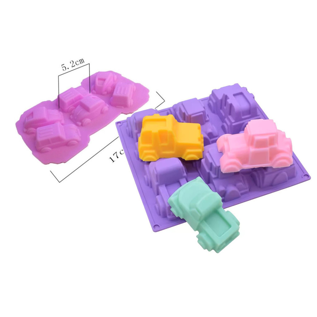 6 Cav Truck Car Silicone Mold Transportation Jelly Chocolate Cake Mould ...