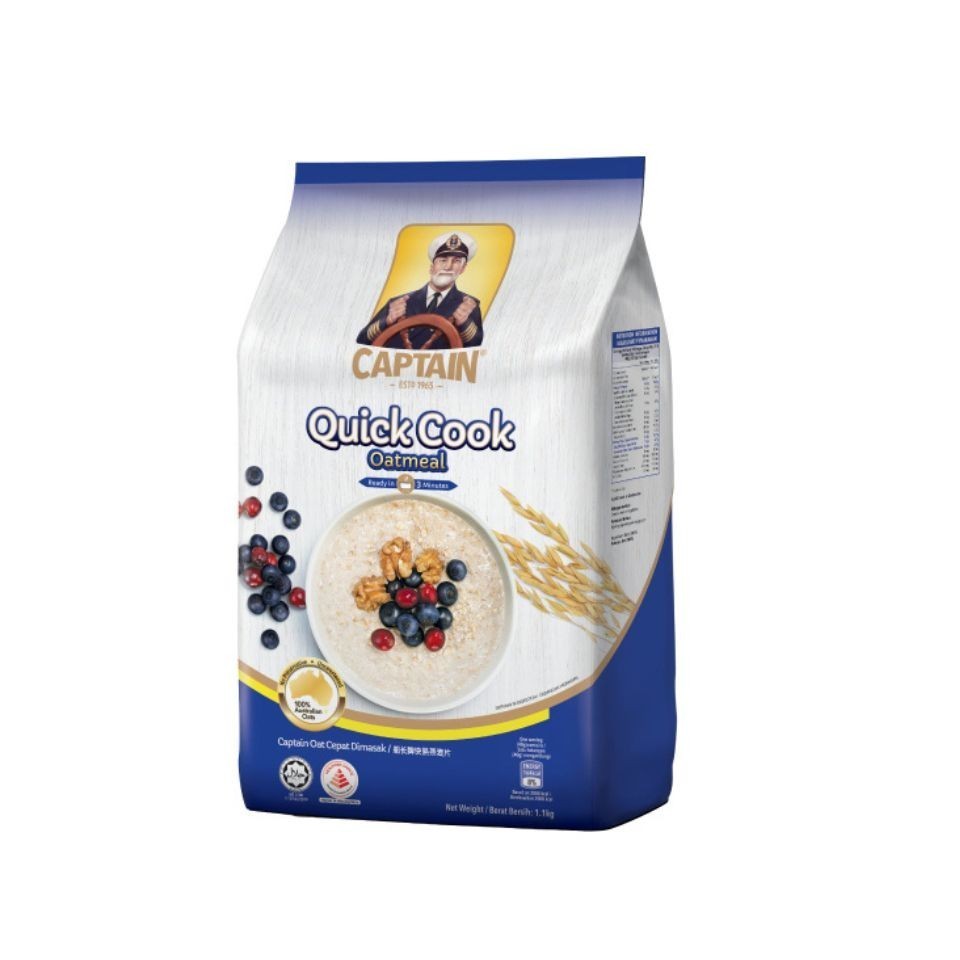 Captain Oats Quick Cooking 1.1kg (Foil Pack) | Shopee Malaysia