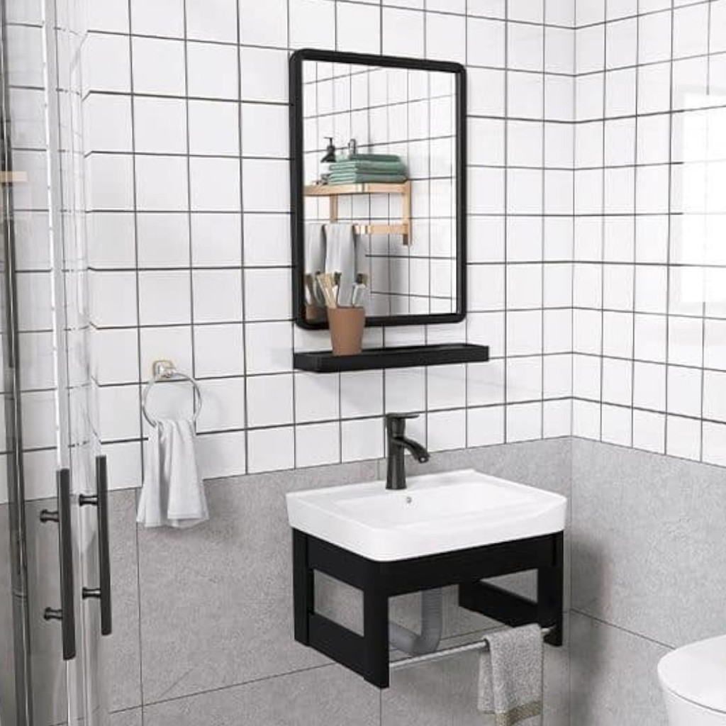DEKO Bathroom Ceramic Sink with Bathroom Cabinet Wash Basin Sinki Bilik ...