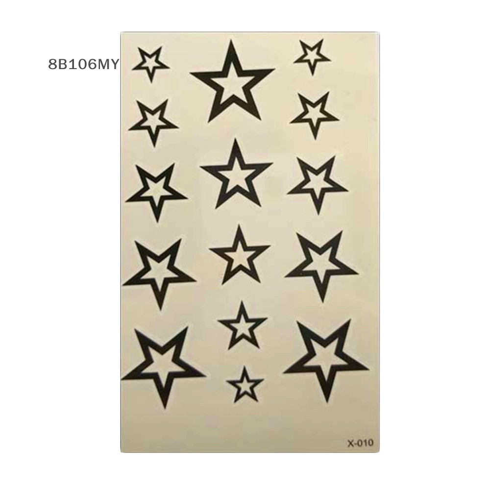 8B106 Hollow Star Water Transfer Star Waterproof Temporary Tattoo ...