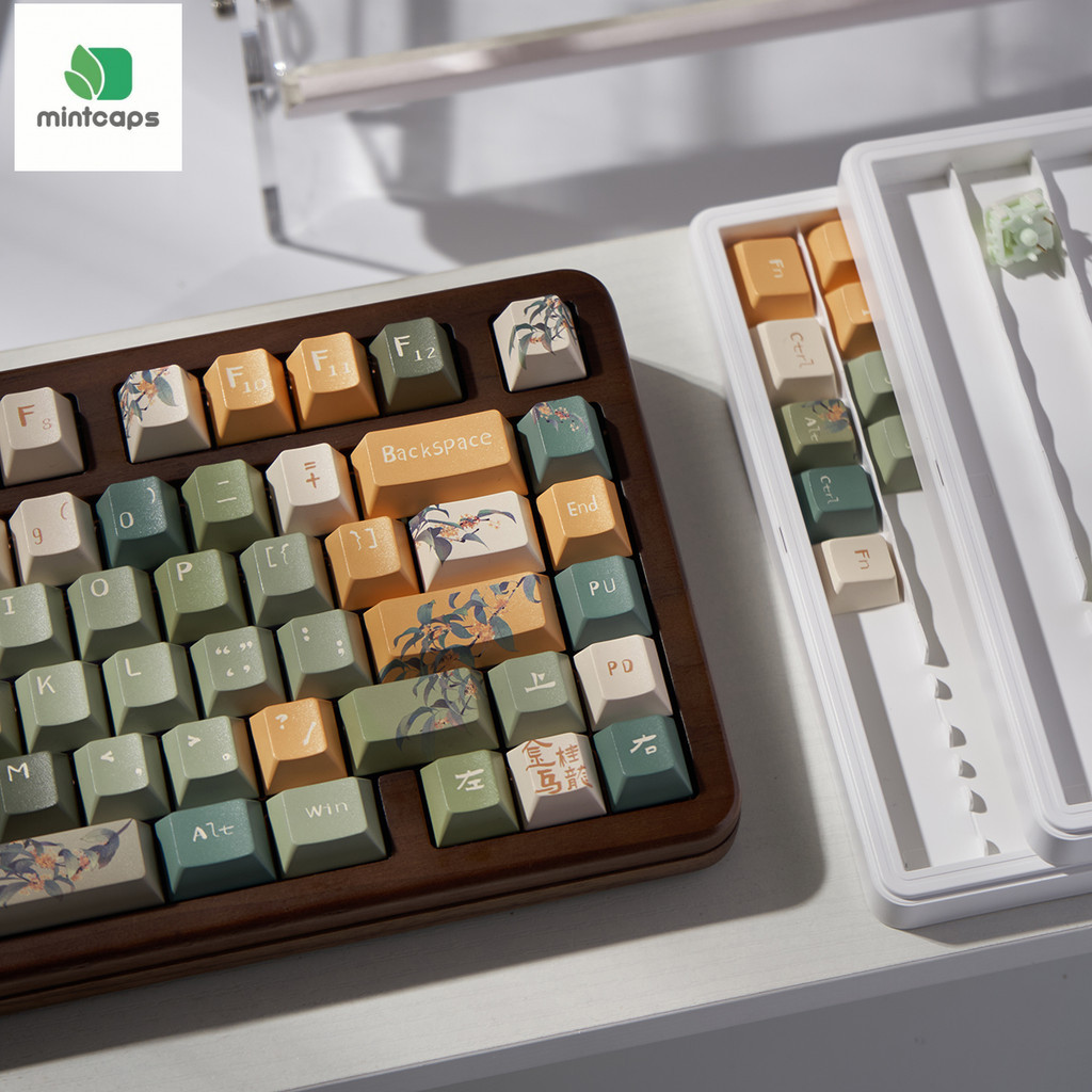 Mintcaps Oolongtea Keycaps 152 Keys Retro Green PBT cherry profile ...