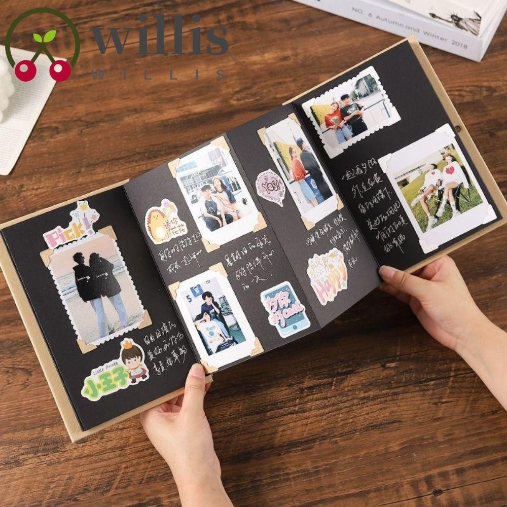 WILLIS Surprised Photo Book, Kraft Paper Handcrafts Accordion Photo Album Gift, Creative Folding ...
